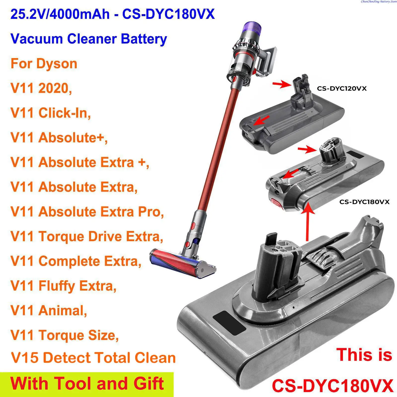 CS-4000mAh-Vacuum-Cleaner-Battery-for-Dyson-V15-Detect-Total-Clean-V15 ...