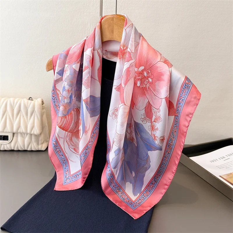 2026 New Luxury Spring Summer Square Silk Scarves Women Echarpes ...