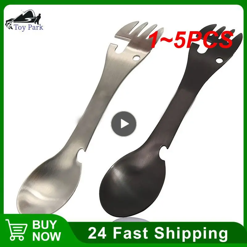 1-5PCS-Tableware-spoon-multi-tool-can-opener-flatware-Portable-bottle ...