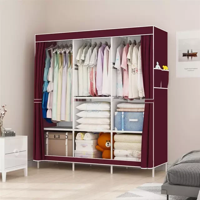 2023 Square Wardrobe Fabric Folding Cloth Closet Cabinet DIY Assembly Reinforcement Cloth ...