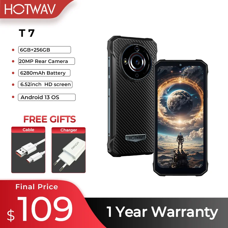 HOTWAV-T7-Rugged-Outdoor-Lightweight-Cellphone-Android-13-6280mAh ...