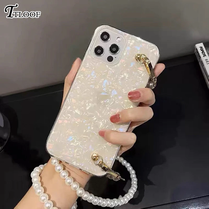 Pearl Shell Crossbody Necklace Strap Lanyard Phone Case For iphone 14 ...