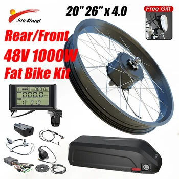 13-24Ah Battery Electric Fat Bike Conversion Kit 48V 1000W Hub Motor ...