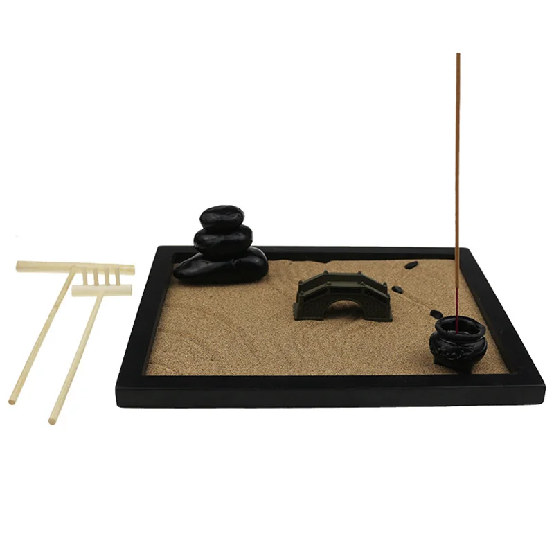 Japanese-Mini-Zen-Garden-Sand-Box-Kit-With-Incense-Holder-Zen-Decor-for ...