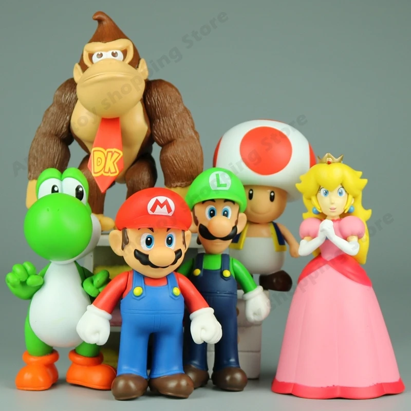 Originele Mario Luigi Yoshi Donkey Kong Peach Super Mario Pvc Action ...