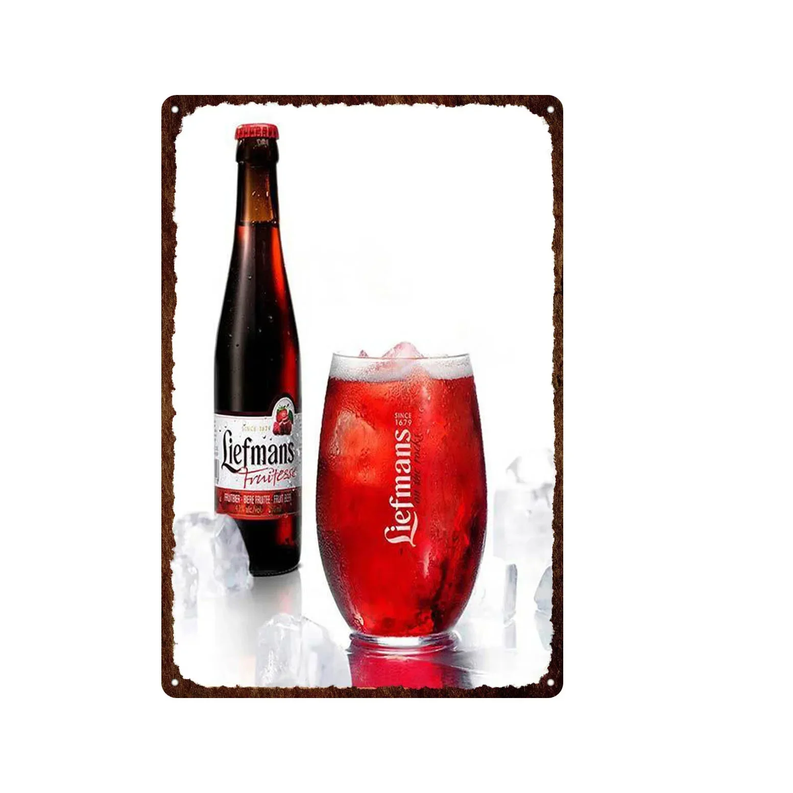 Cartel de hojalata de marca de cerveza famosa, letrero de metal retro ...