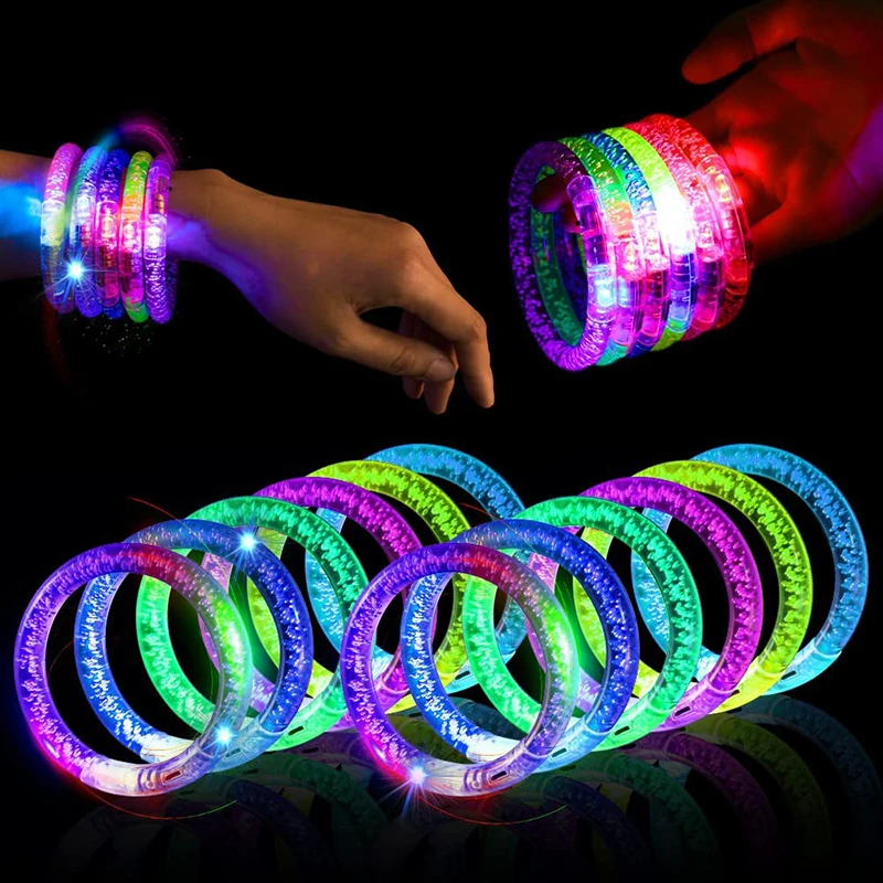 Flashing-LED-Bracelet-Wristband-Luminous-Bangle-Light-Up-Carnival-Neon ...