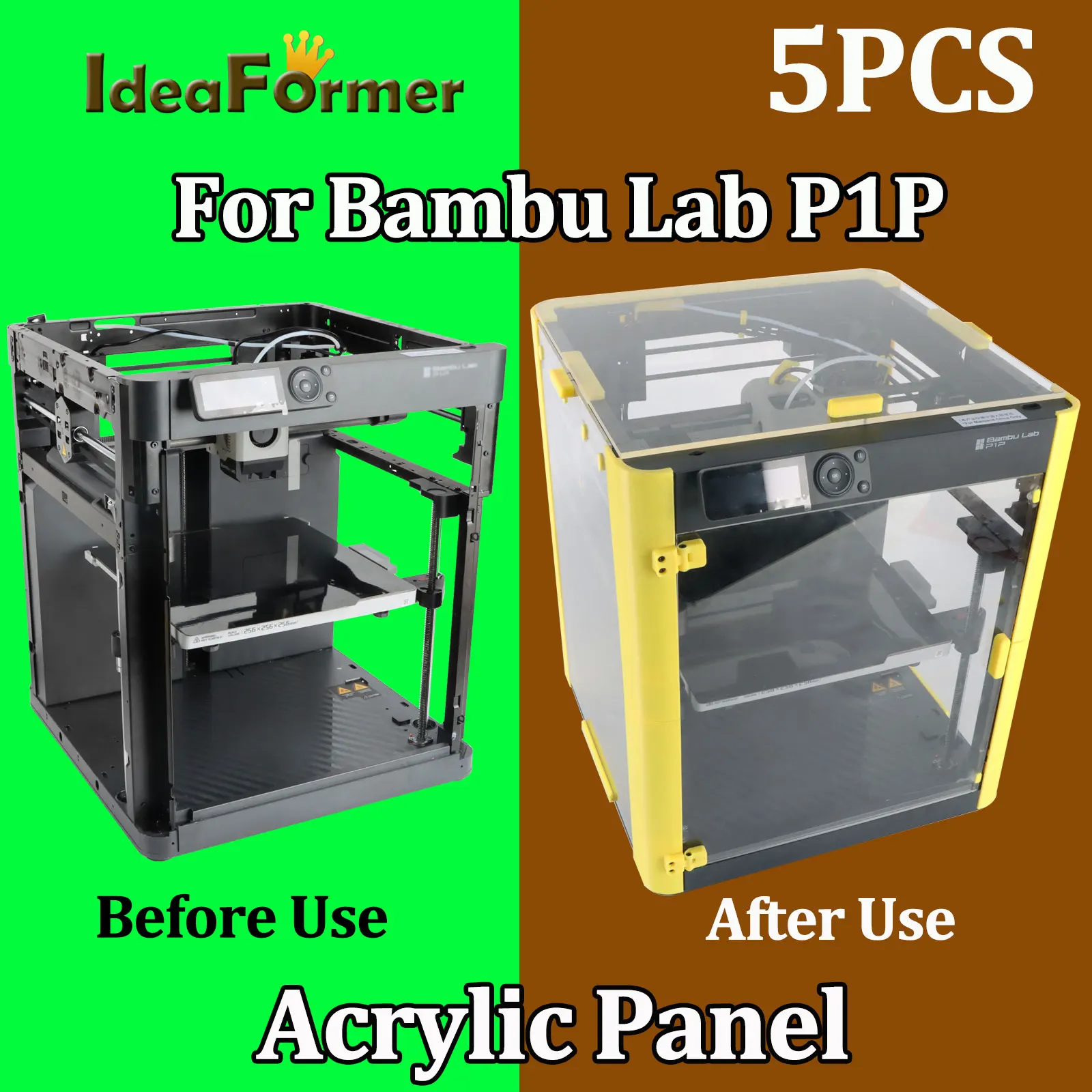 For-Bambulab-P1P-Enclosure-Plate-High-Temperature-Resistant-Acrylic ...