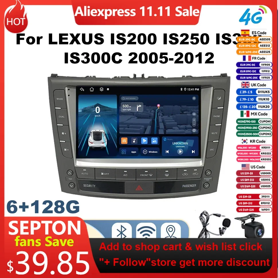 Wireless-Carplay-Car-Radio-for-LEXUS-IS200-IS250-IS300-IS300C-2005-2012 ...