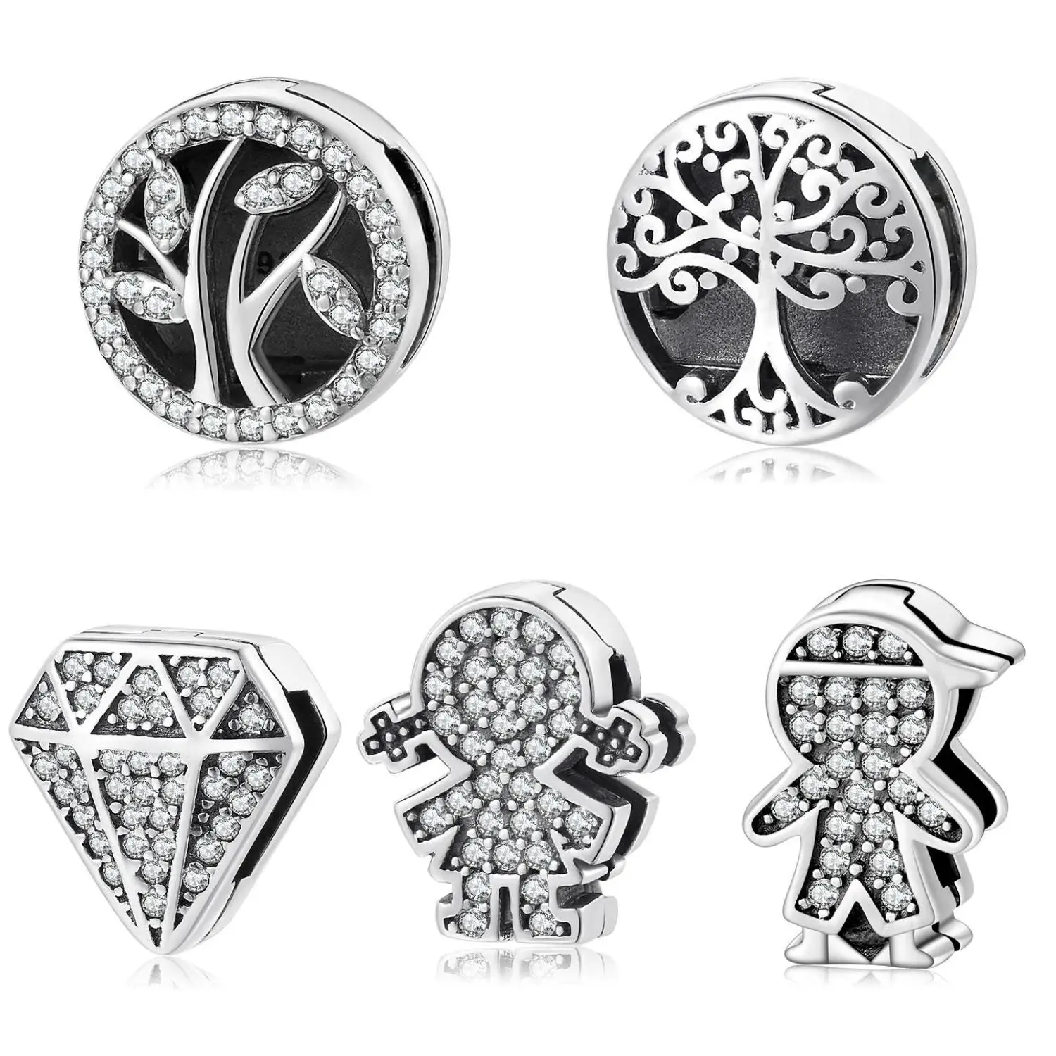 925-Sterling-Silver-Star-Charme-para-Mulheres-lindos-clipes-Beads-Fits ...