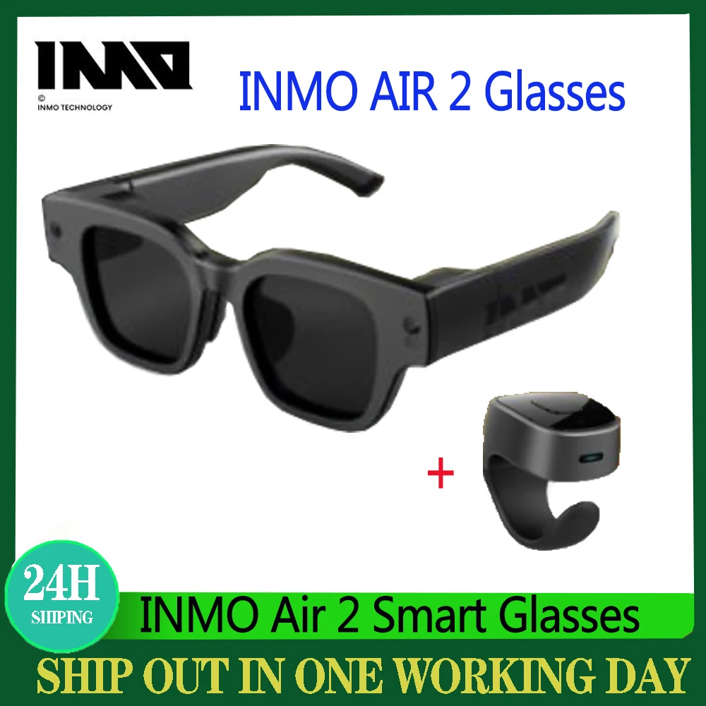 (Pré venda) INMO Air2 Wireless AR Smart Glasses Suporte Screen Touch Ring Controle de Voz HD ...
