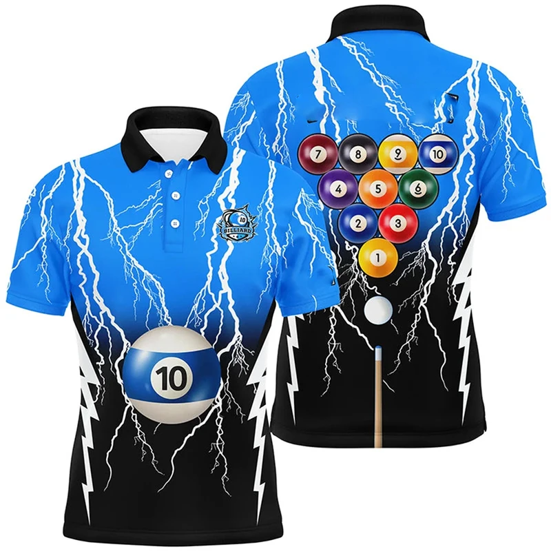 Billiards Game Uniform Man Women Trend New Design Cool 3D Graphic Short ...