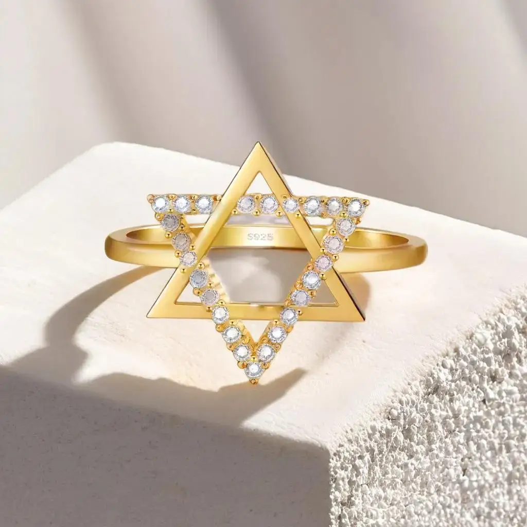 925-Sterling-Silver-Jewish-Ring-Cubic-Zirconia-Star-of-David-Finger ...