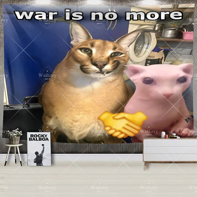 Bingus And Floppa Friends Meme tapiz de pared de tela grande, tapiz ...