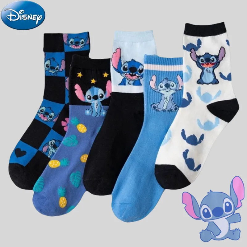 Disney-Stitch-Breathable-Cotton-Socks-Cartoon-Stitch-Print-Midtube ...