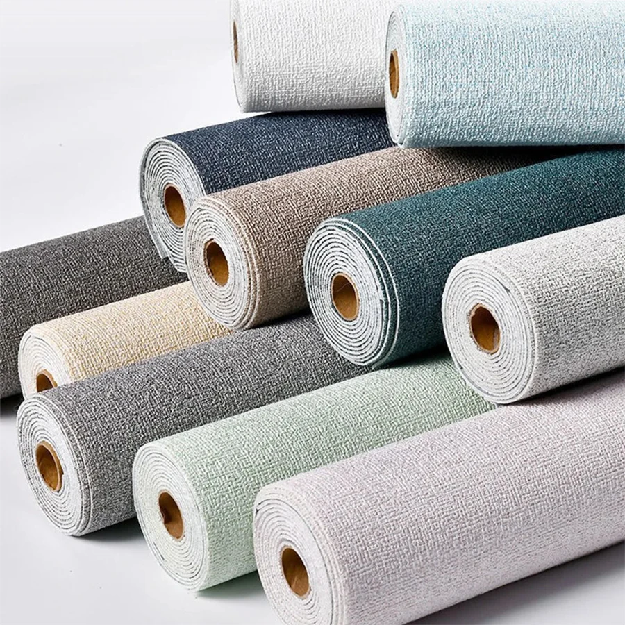 Linen-3D-Foam-Self-adhesive-PVC-Solid-Color-Thickened-Waterproof ...