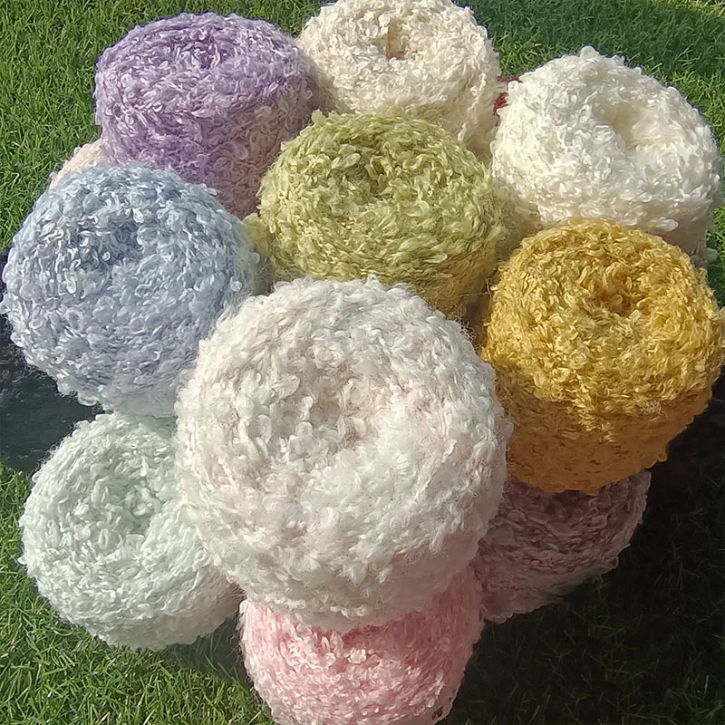 New Curly Wool Loop Crochet Yarn Hand Woven Sweater Knitting Yarn DIY ...