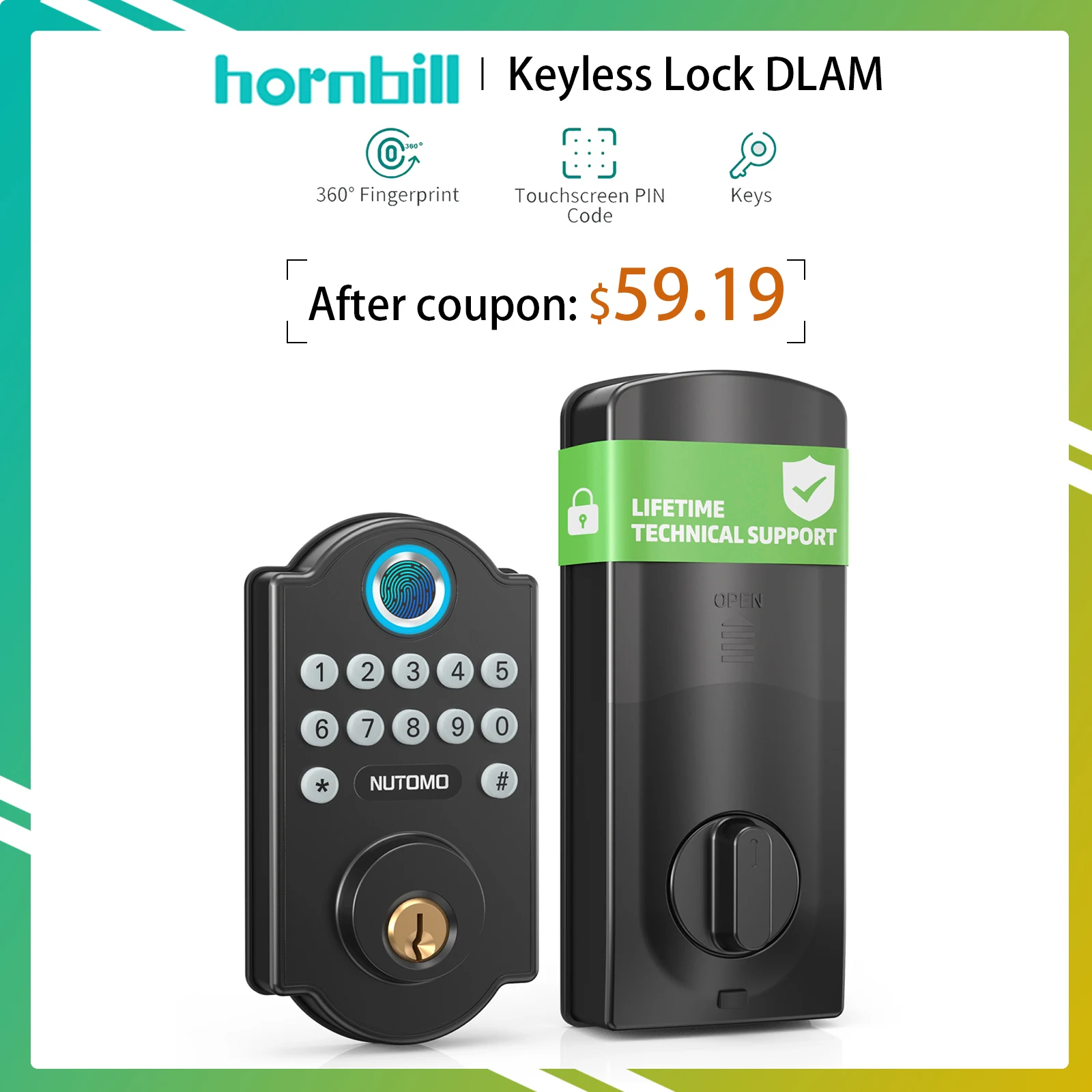 NUTOMO-Keyless-Entry-Smart-Fingerprint-Door-Lock-Front-Deadbolt-Digital ...