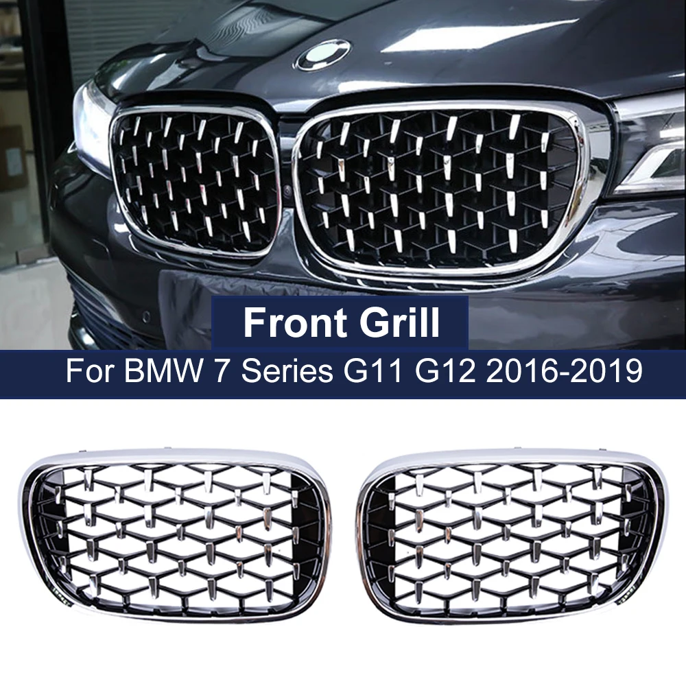 Car-ABS-Diamond-Kidney-Grill-Racing-Grilles-For-BMW-7-G11-G12-730i-740i ...