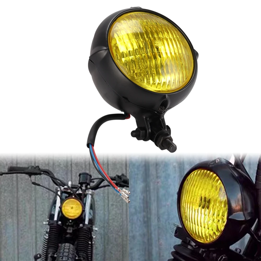 Motorcycle-Vintage-Headlight-For-Harley-Honda-Cafe-Racer-Custom-Bobber ...