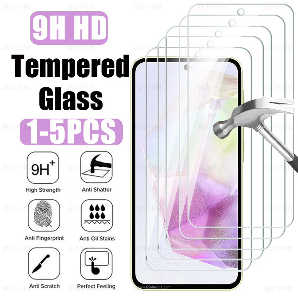 1-5Pcs Glass Case For Samsung A35 5G Screen Protector A57 A37 A27 A17 ...