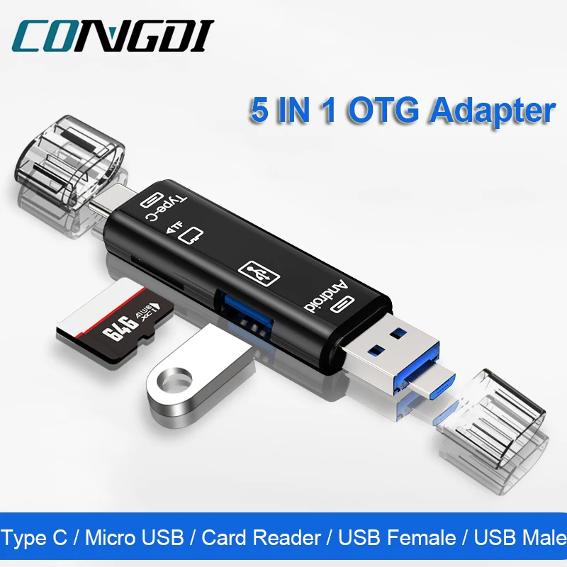 OTG-Card-Reader-5-IN-1-Micro-USB-Type-C-TF-Memory-Cardreader-for ...