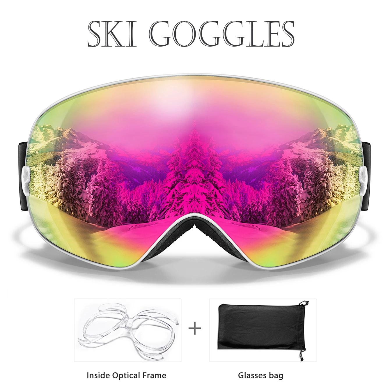 Outdoor Sports Snowboard SKI Goggles Anti-Fog UV400 Snowmobile Ski Mask ...