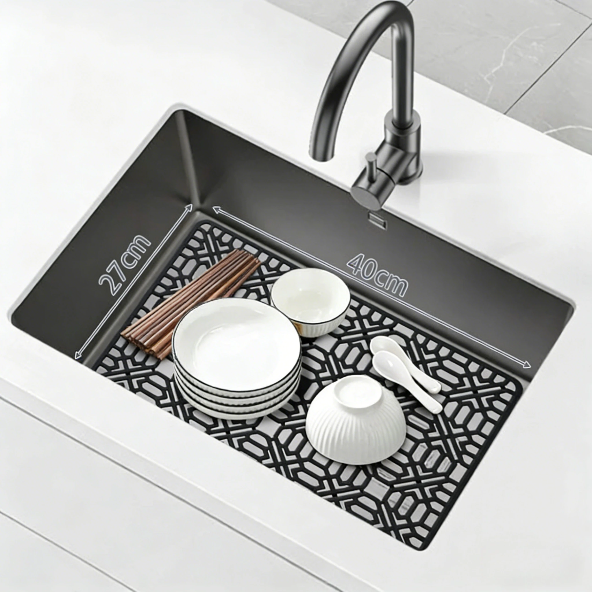 Silicone Drain Mat Heat Insulated Pad Kitchen Sink Protector Hollow ...