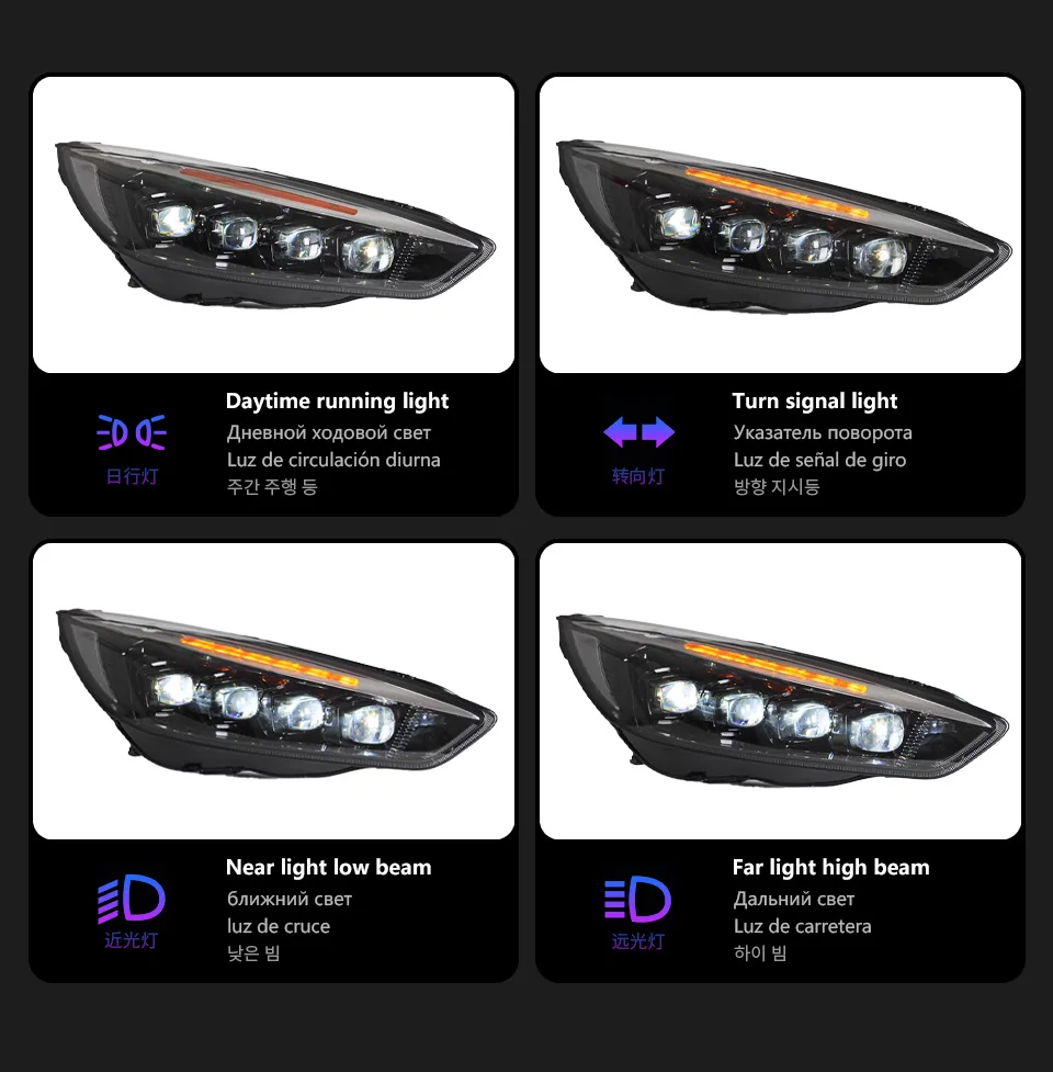Ford Focus Headlights 2015-2017 New Focus Led Headlight Dynamic Signal ...