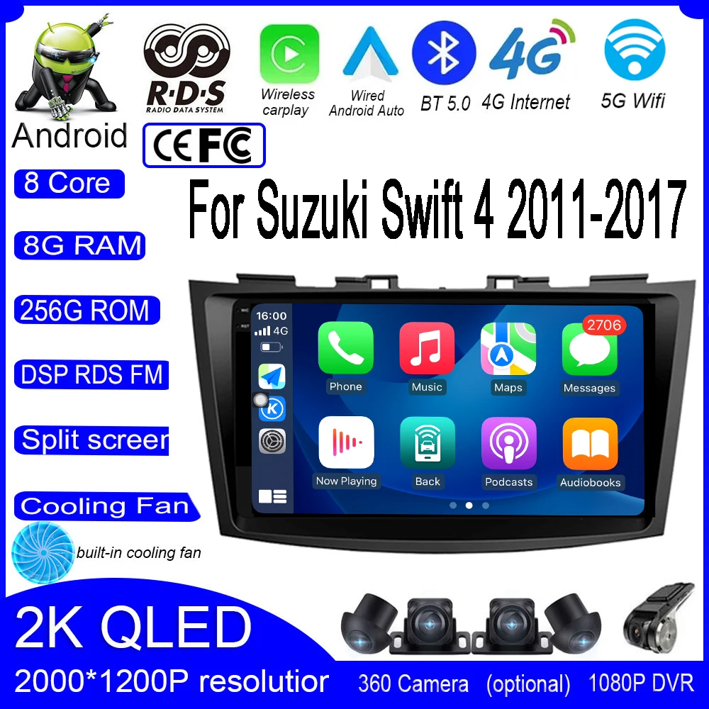 For-Suzuki-Swift-4-2011-2017-Touch-Screen-9-Inch-Android-14-Car-Radio ...
