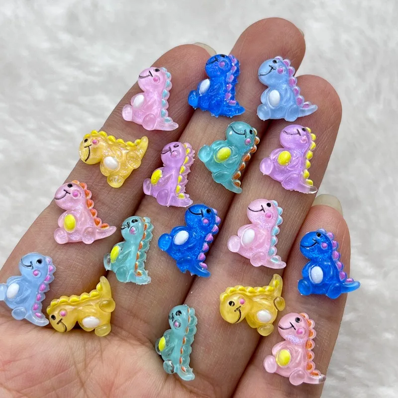 50Pcs New Cute 12mm Mini Cartoon Dinosaur Series Resin Flatback ...
