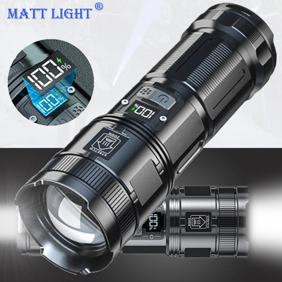 Powerful Flashlight Aluminum Camping Rechargeable USB Lamp Electric ...