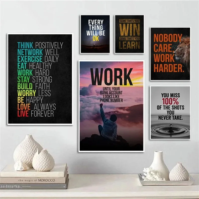 Motivational-Quotes-7rules-of-Life-Inspiring-Words-Art-Poster-Canvas ...