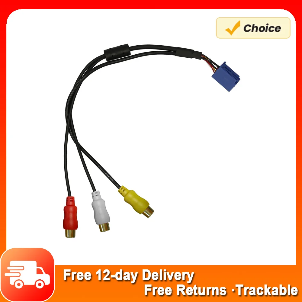 Car RCA Adapter VTR Cable 6 Pin Blue A/V Port Replacement for Toyota ...