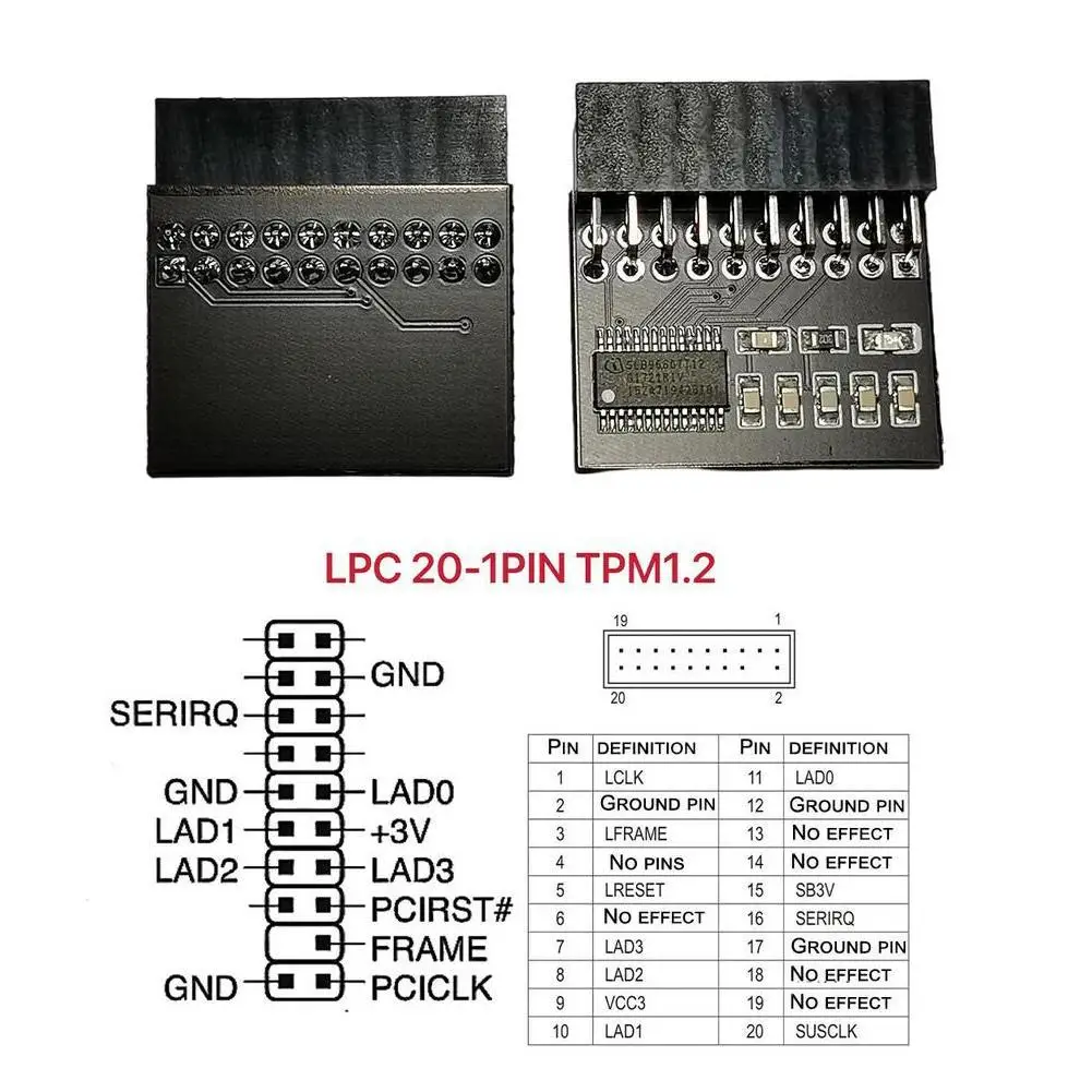 Tpm 1.2 Encryption Security Module Board Remote Control TPM1.2 LPC 20 ...
