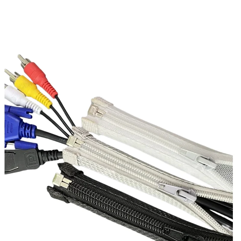 1M Cable Sleeve Zipper DIY Cable Management Sleeve Zipper Wrap Wire ...