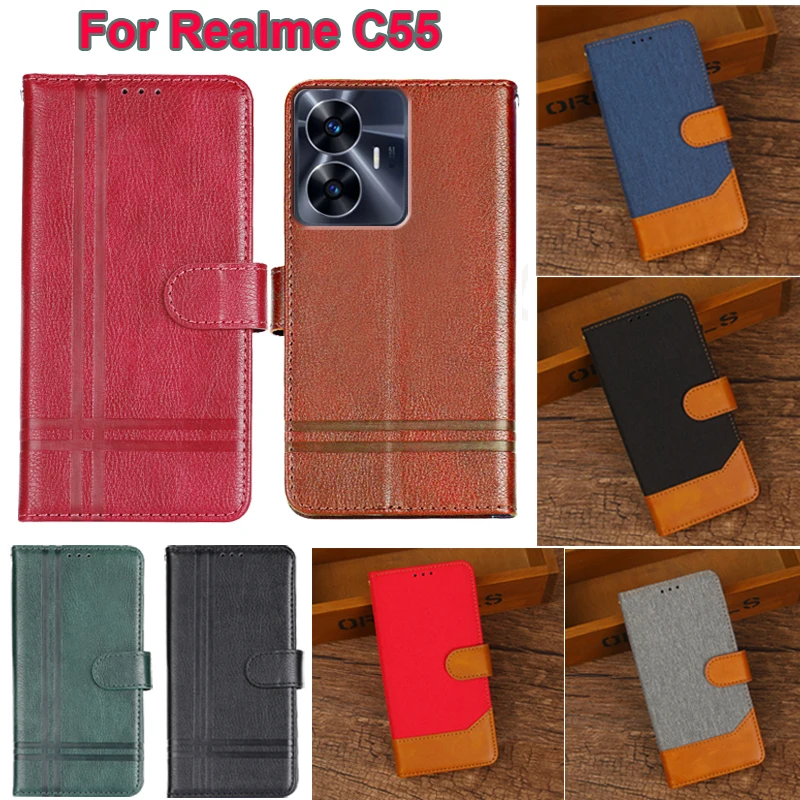 Realme-C55-Case-Luxury-Leather-Wallet-Phone-Cover-Carcasa-Para-Realmi ...