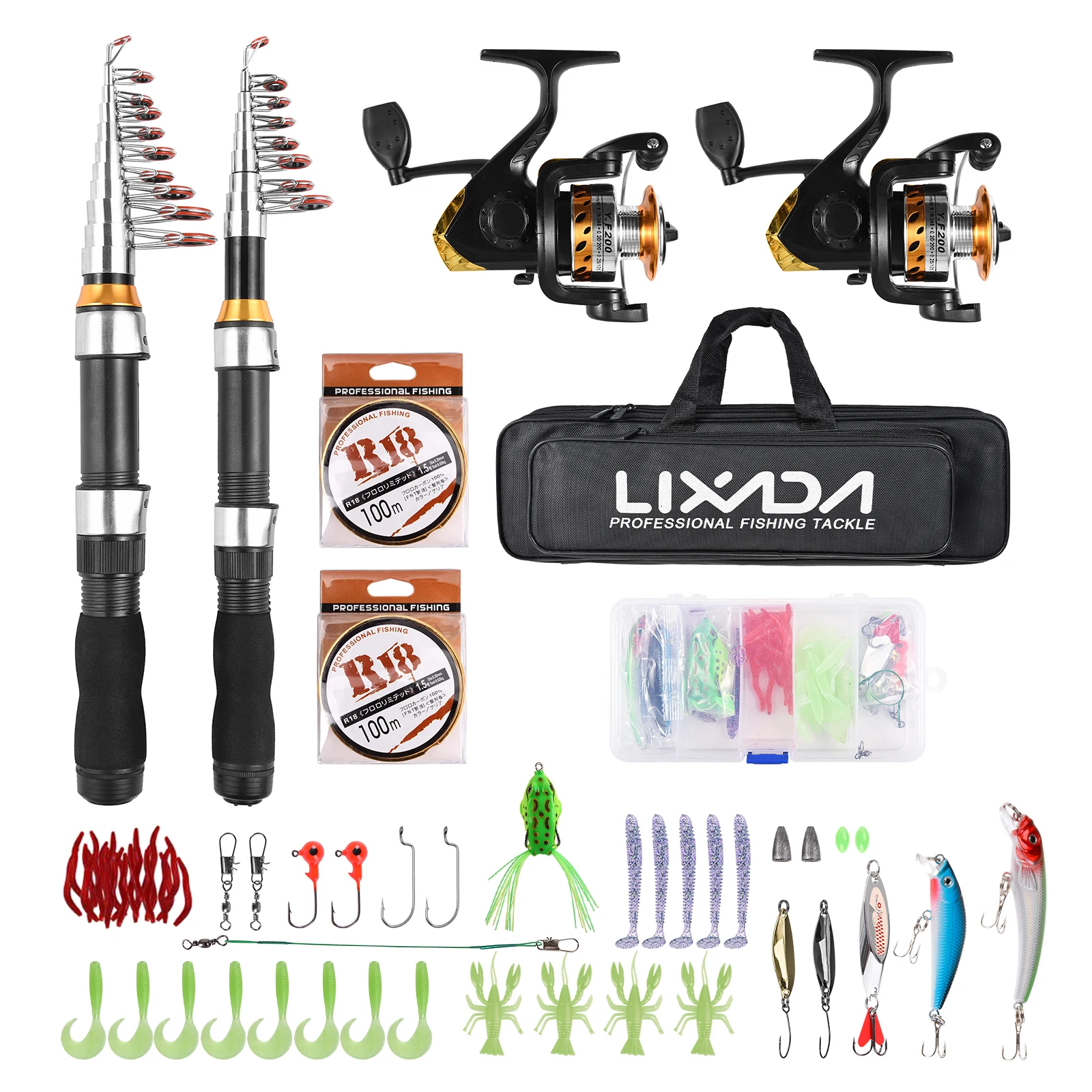 Lixada-Fishing-Rod-Reel-Combo-Water-Drop-Set-Complete-Kit-1-9m-2-3m ...