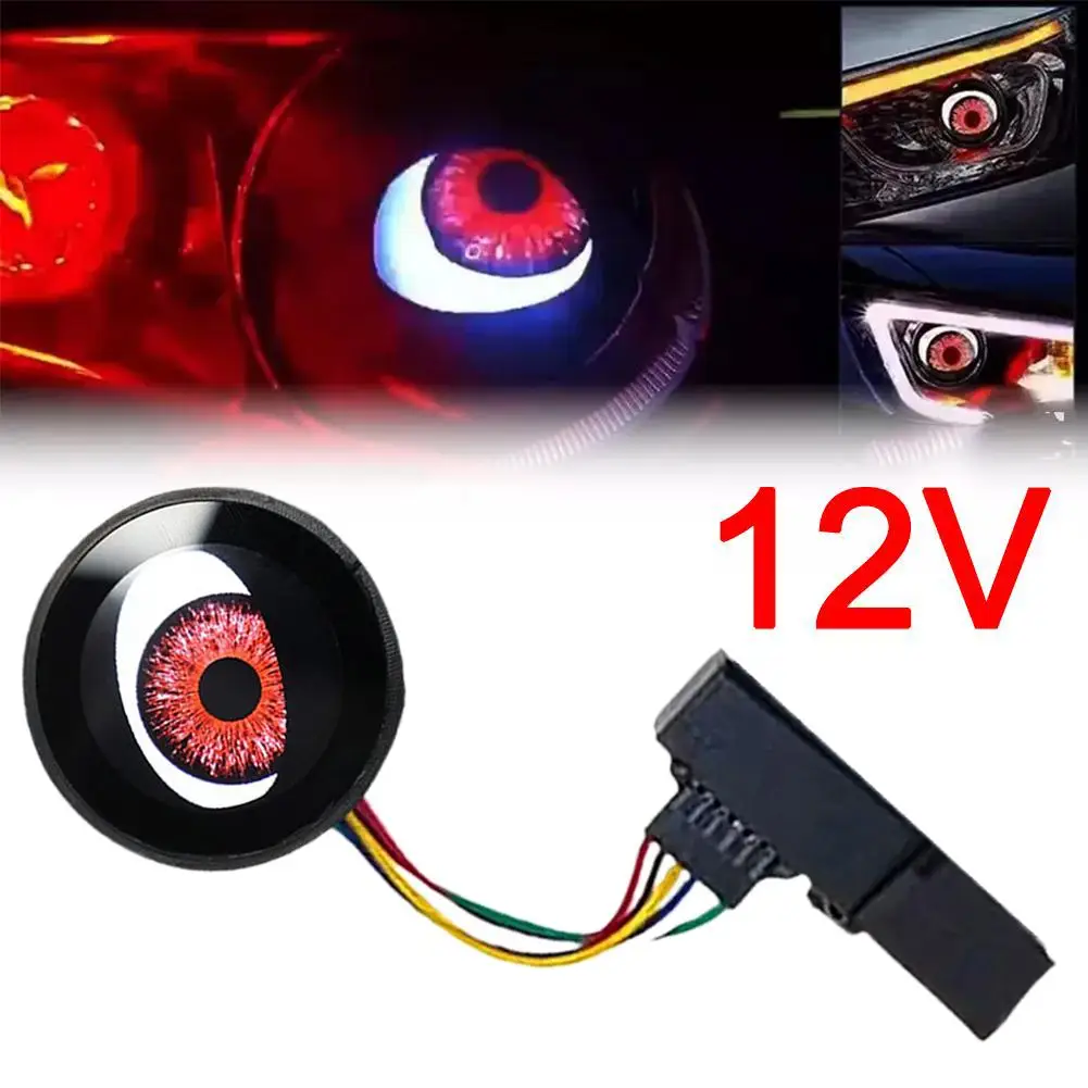 Dynamic-Devil-Eyes-Lens-Lights-For-12v-Car-Demon-Eye-Red-Eye-Retrofit ...