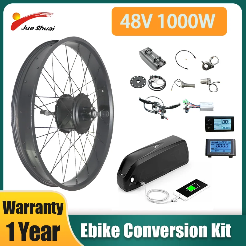 1000W-Ebike-Kit-Fatbike-48v-14AH-20AH-Hailong-Battery-Brushless-Hub ...