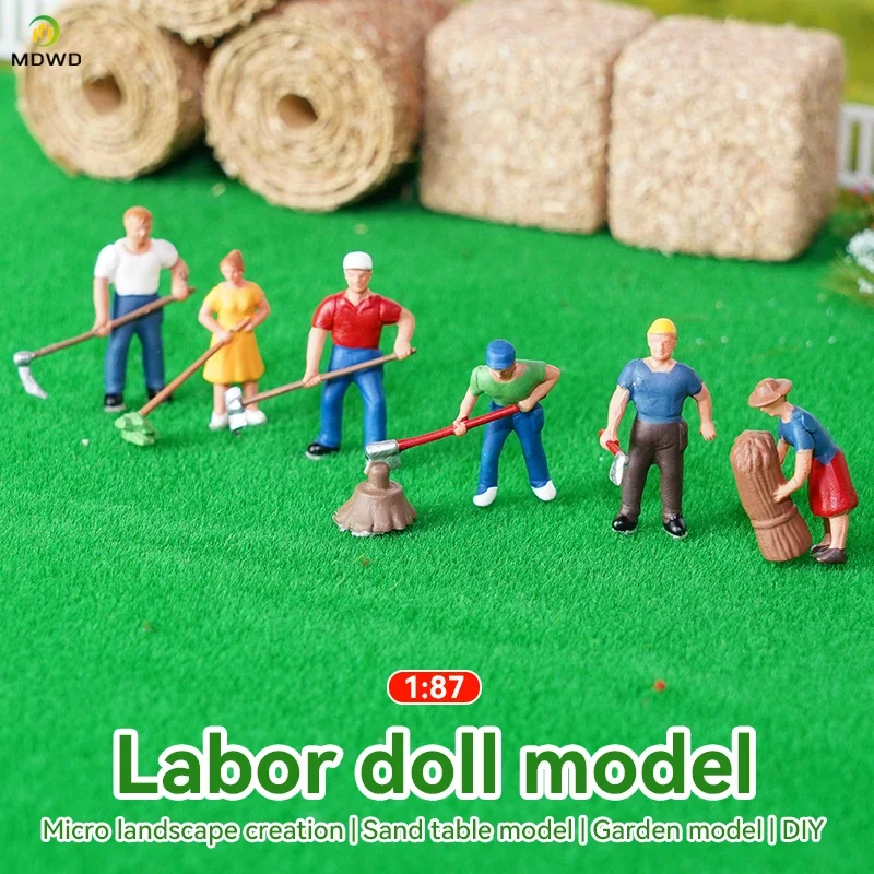 1:87 HO Scale Simulation Model Figures Farmer Sand Table Miniature ...