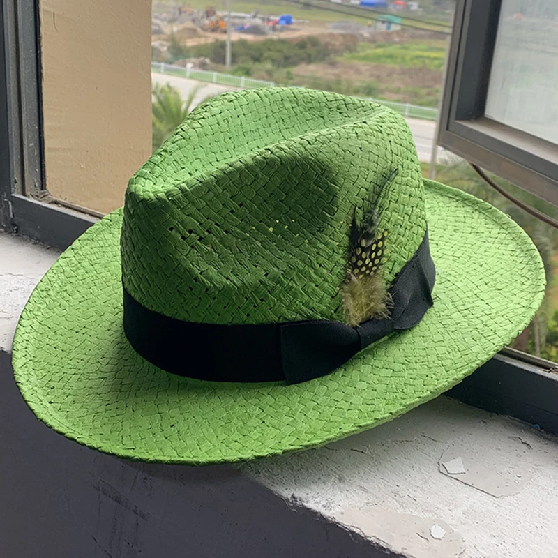 Green-men-s-top-hat-Panama-straw-hat-Sun-shading-Beach-hat-fashion-Men ...