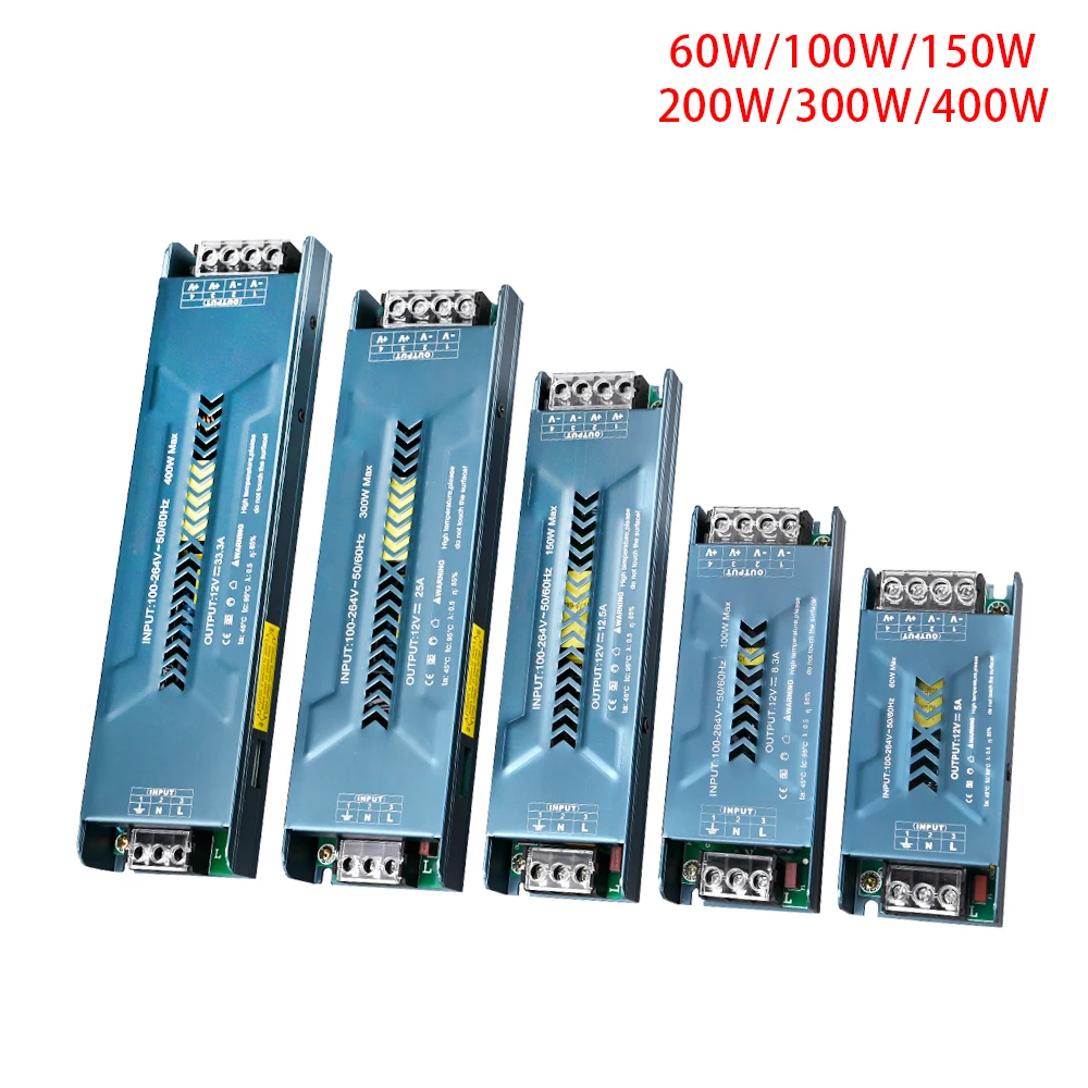 DC-12V-24V-LED-Lighting-Transformers-Ultra-Thin-Power-Supply-60W-100W ...