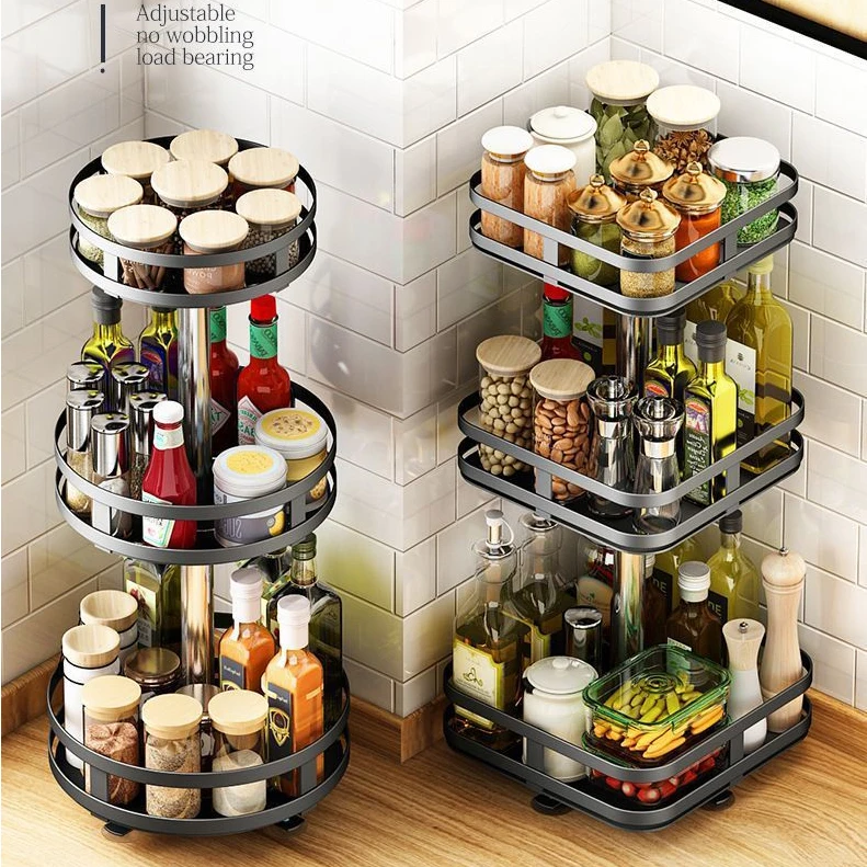 Rotation-Condiment-Rack-Multifunctional-Carbon-Steel-Flavour-Storage ...