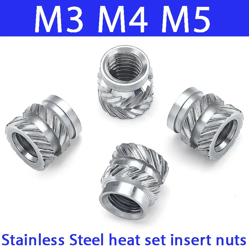 M3-M4-M5-Stainless-Steel-Heat-Set-Insert-Nuts-Hot-Melt-Embedded ...