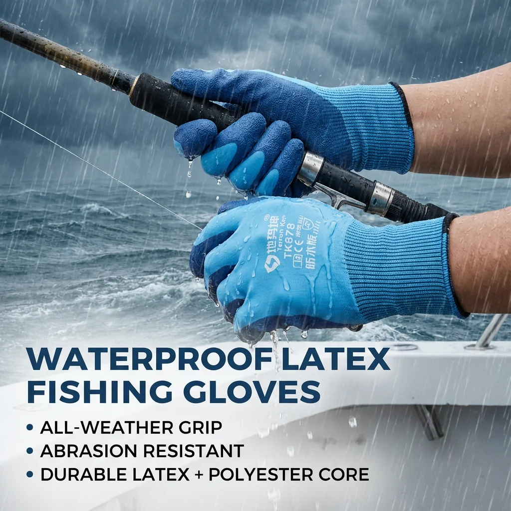2 Pairs Anti-slip Waterproof Work Gloves, Latex Coated Professional ...