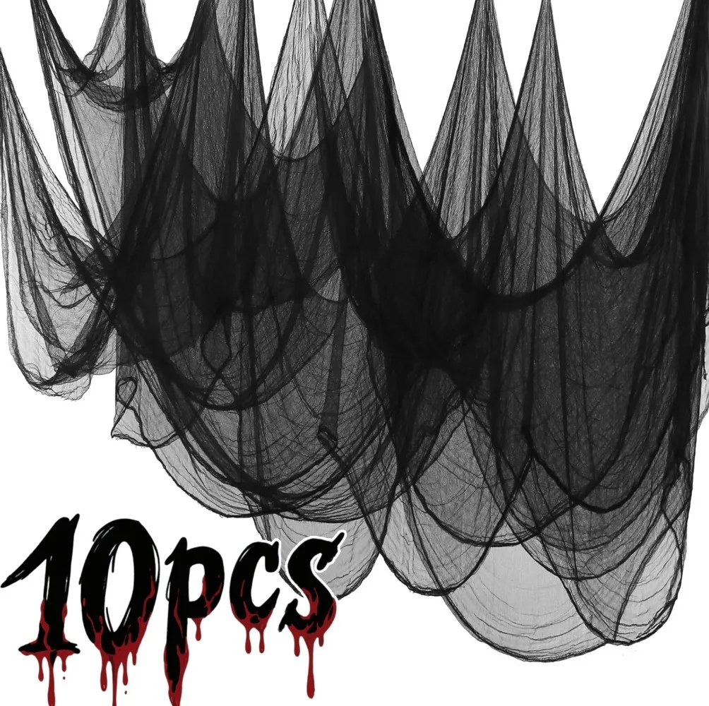 76x198cm Halloween Bloody Black Gauze Creepy Cloth Black for Horror ...