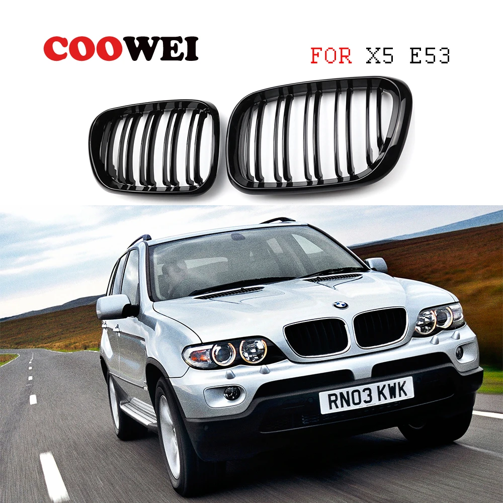 Front Gloss Black Kidney Sport Grilles Hood Grill For Bmw E53 X5 Lci ...