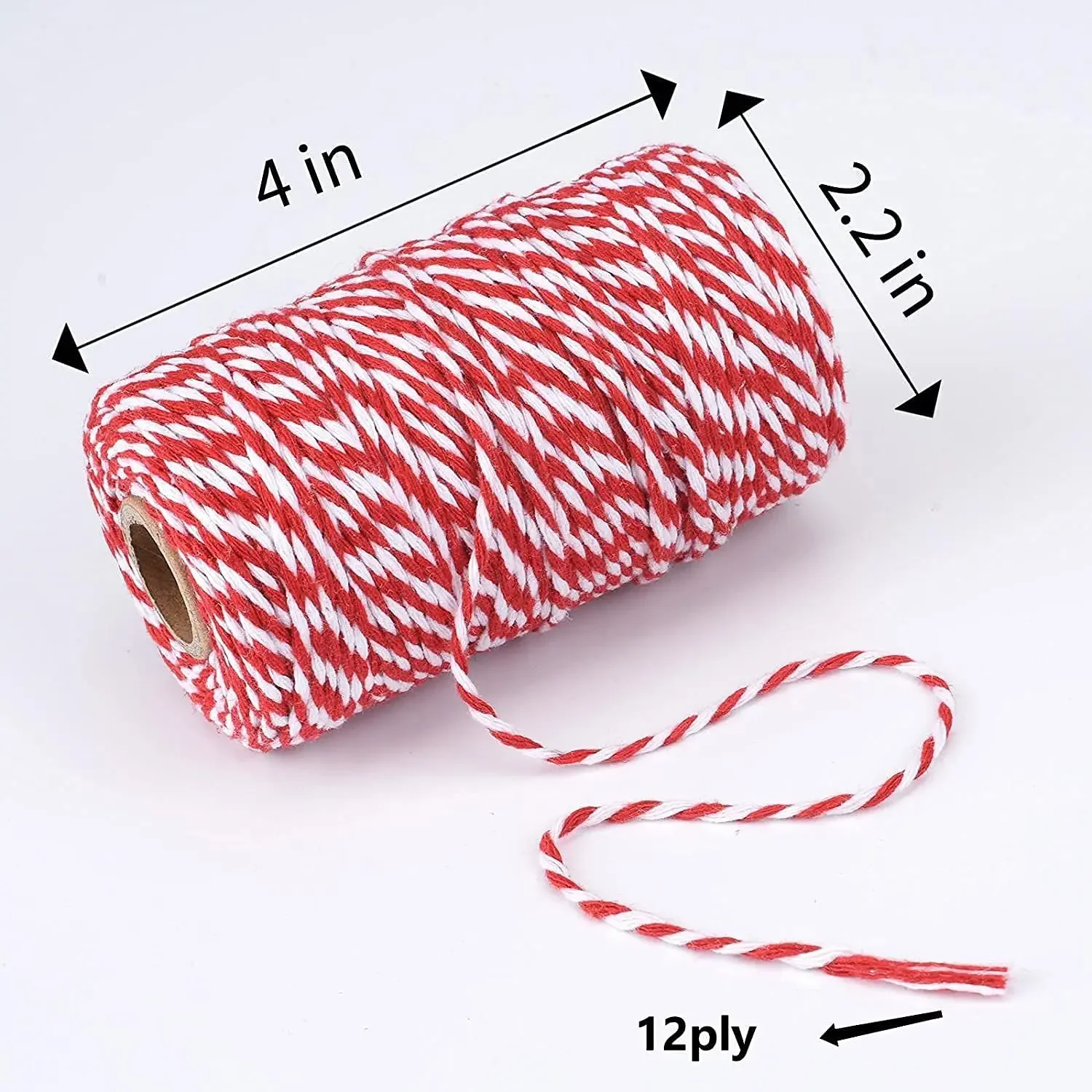 100M/Roll Cotton Bakers Twine String Cord Rope Two-color Craft Twine ...