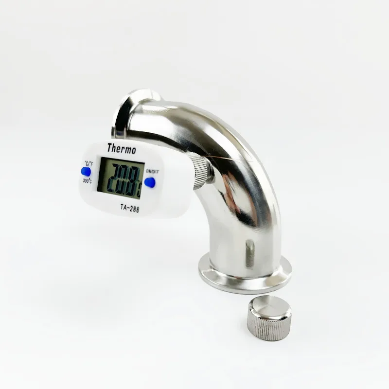 2" (51mm) Flange OD64mm Sanitary Tri-Clamp 90-Degree Pipe With Middle ...